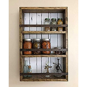 Mansfield Cabinet No. 103 - Solid Wood Spice Rack Cabinet Walnut/White