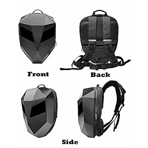 Taysem LED Backpack with Eyes - Led Motorcycle Backpack Waterproof LED Knight Backpack with Programmable Screen Christmas Gift (B)