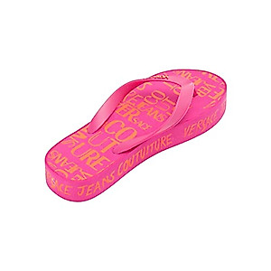 Versace Jeans Couture Pink Signature Sole Fashion Platform Flip Flop-6 for Womens