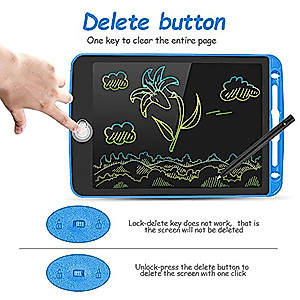 LCD Writing Tablet 10 Inch Toddler Doodle Board, Colorful Drawing Tablet, Erasable Electronic Painting Pads, Educational and Learning Kids Toy for 2 3 4 5 6 Year Old Boys and Girls Gifts(Dark Blue)