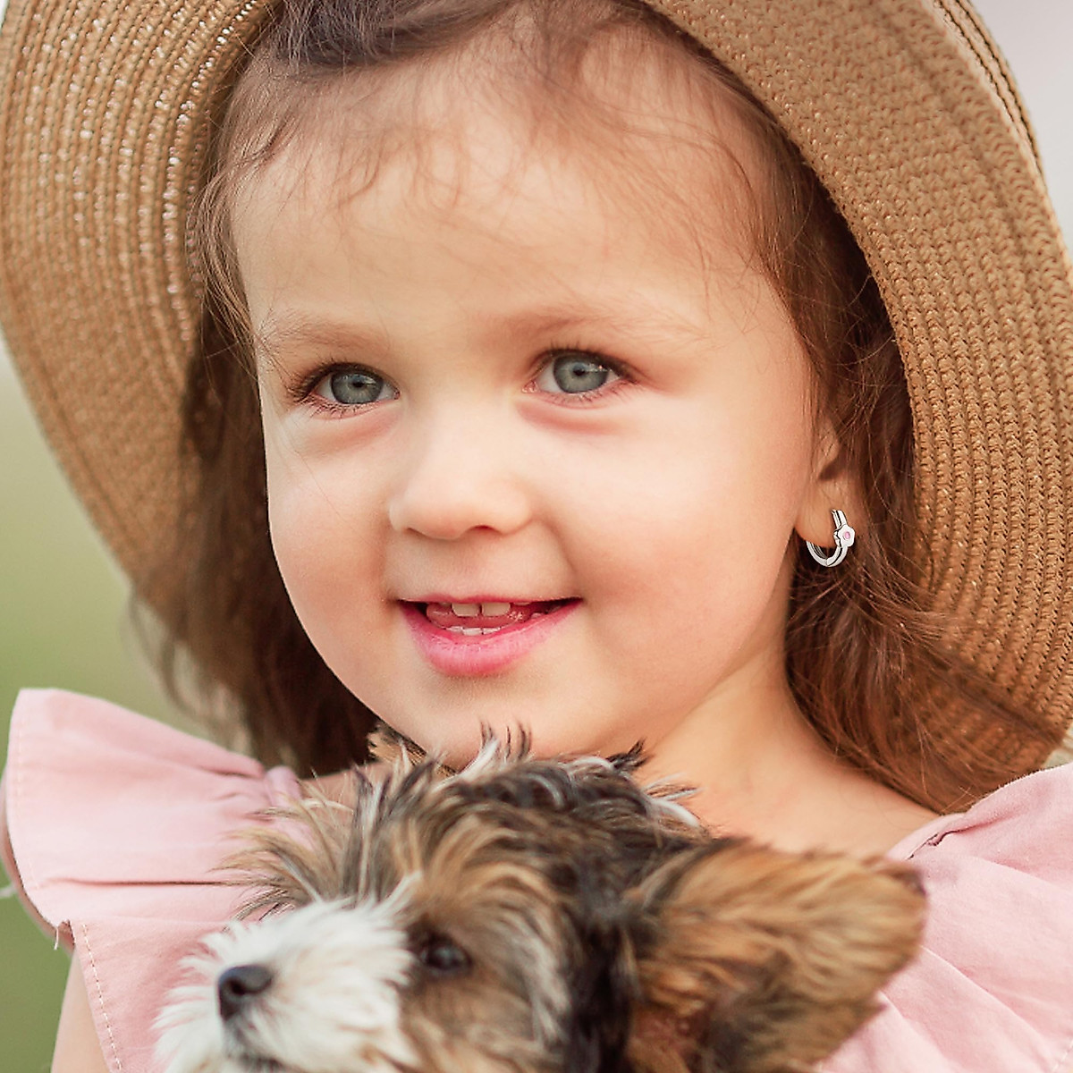 MILACOLATO 925 Sterling Silver Small Hoop Earrings Toddler 18K White Gold Plated Daisy Earrings Yellow FLower Huggie Hoop Earrings for Women Hypoallergenic Earrings for Sensitive Ears Over 3 Years Old