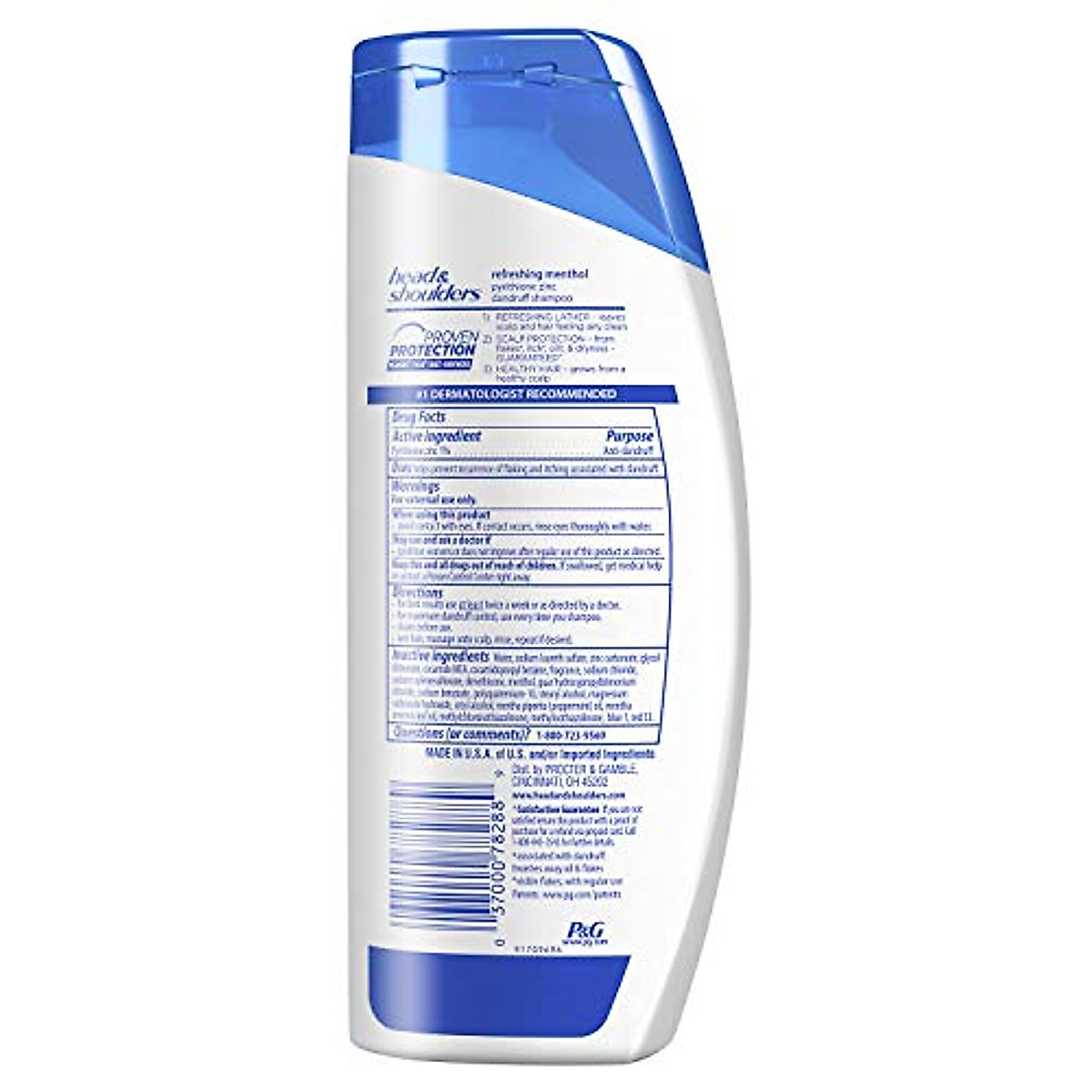 Head & Shoulders, Dandruff Men Refreshing Menthol Shampoo, 21.9 Fl Oz