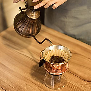 Sihuuu 100 Pcs Coffee Filters, 1-4 Cup Basket Coffee Filters, Natural Brown Unbleached Basket Filters Paper for Home, Office Single Cup Coffee Filter