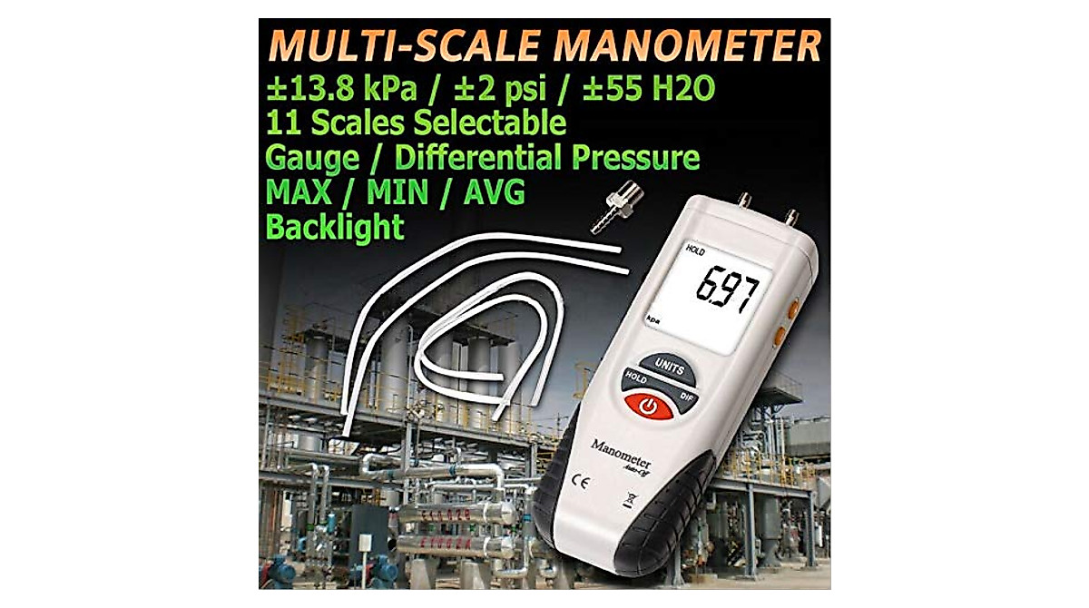 Digital Manometer – Portable Air Pressure Gauge for HVAC & Gas Systems