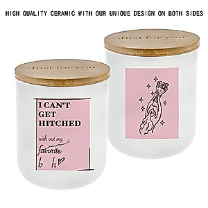 Lihome Bridesmaid Gifts - Maid of Honor Gifts, Bridesmaid Proposal Gifts, Will You Be My Bridesmaid, Funny Bridesmaid Scented Candles Handmade Ceramic Jar 11.5oz Natural Soy Wax(Sandalwood Rose)