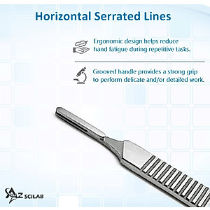 Premium Quality Scalpel Graduated Handle #3, with Ruler/Scale Stainless Steel (Fits Size 9-16 Scalpel Blades)