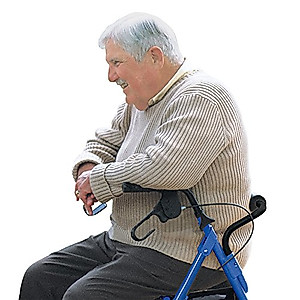 Hugo Mobility Portable Rollator Walker with Seat, Backrest and 8 Inch Wheels, Blue