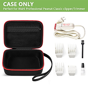 Case for Wahl Professional Peanut Classic Clipper/Trimmer #8685, 8655-200, 8081, 8035 and Attachment Clippers Comb Blade Accessories- Black