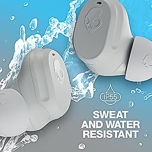 Skullcandy Mod Wireless Bluetooth Earbuds Headphones for iPhone and Android with Microphone / 34 Hour Battery/Charging Case/Best for Gym, and Gaming / IP55 Water and Dust Resistant - Grey/Blue