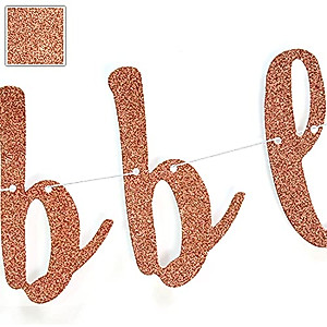 Ferastar Brunch & Bubbly Banner, Bridal Shower Banner,Bubbly Bar Sign, Bachelorette Party Decor, Brunch Party Decorations Rose Gold Glitter.