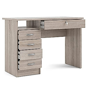 Tvilum 5 Drawers Desk, Truffle