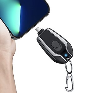 EMNT Keychain Portable Charger for USB C, 2000mAh Mini Power Emergency Pod,Small Andriod Cell Phone Charger,Type C Power Bank Battery Pack for iPhone15,15 Plus,15 pro max,Charger for Samsung More