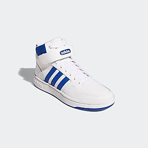 adidas Men's Postmove Mid Basketball Shoe, White/Team Royal Blue/Grey, 8