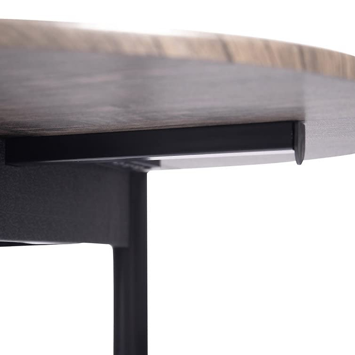 Polibi 45.3" L Oval Drop Leaf Extendable Dining Table, Walnut