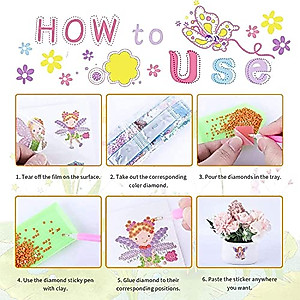 DDYUNLY 5D Diamond Painting Sticker Kits for Kids, 38 Pcs Cartoon DIY Diamond Art Animal Sticker for Girls Boys Beginner Diamond Painting Kits, Cute Digital Diamond Paint for Children