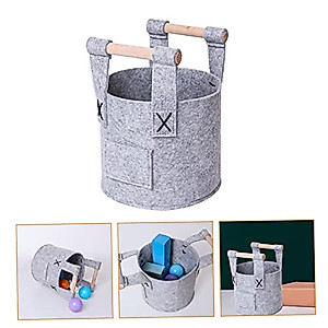 1 PC Laundry Office Cubes Felt Clothing Home Basket Bins Organizer Household Storage for Handles Large Pet Simple Farbric Wooden with Sundries Blankets Desktop Bucket Clothes