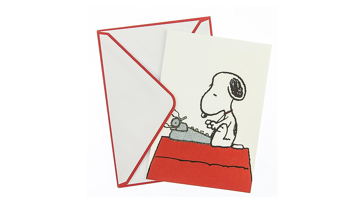 Peanuts Typewriter Notecards - 16 Gift-Ready Stationery Set