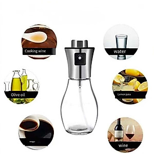 DIFEDO Spray Bottles, 6.8 Oz Olive Oil Dispenser Bottle, Refillable Glass Oil Sprayer, Oil Dispenser with Clog-Free Filter, Olive Oil Sprayer for Air Fryer, BBQ, Baking, Salad in Kitchen and Outdoor