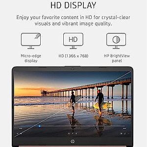 HP Latest Stream 14" HD Laptop, Intel Celeron Processor, 8GB Memory, 64GB eMMC Storage, Fast Charge, HDMI, Up to 11 Hours Long Battery Life, Office 365 1-Year, Win 11 S, Microfiber Bundle, Pink Gold