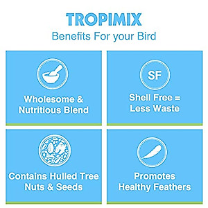 Hagen Tropimix Enrichment Food for Small Parrots, 20 lb. (9.07 kg) - HARI Small Parrot Food with Seeds, Fruit, Nuts, Vegetables, Grains, and Legumes