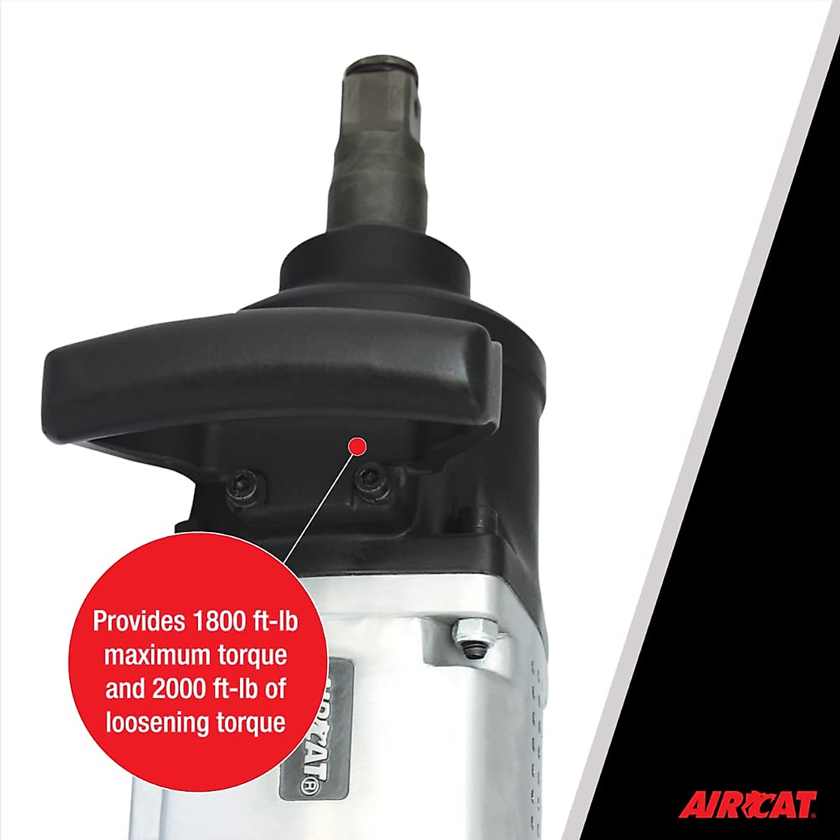 AIRCAT Pneumatic Tools 1992-1: 1-Inch Straight Impact Wrench with Pinless Hammer Mechanism 2,000 ft-lbs - Standard Anvil