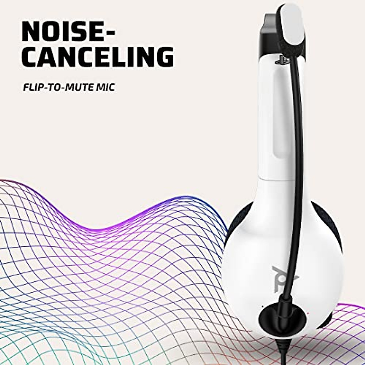 PDP LVL30 Wired Headset with Single-Sided One Ear Headphone for PlayStation, PS4, PS5 - Mac, Tablet Compatible - Noise-Cancelling Mic - Lightweight, Cool Comfort, Great for Gaming , School and Remote Work - White