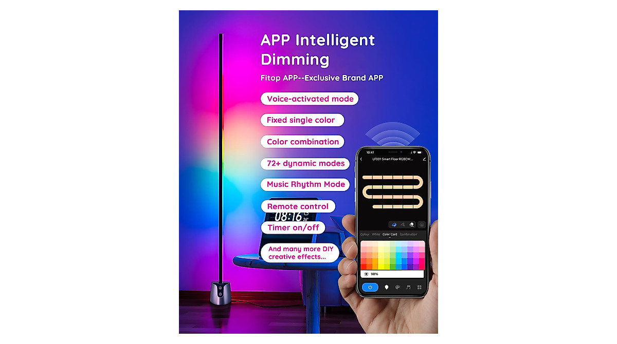 Fitop Smart RGB LED Corner Lamp - 16 Million Colors