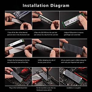 XMSJSIY M.2 2280 Heatsink Cooler,SSD Double-Sided Heat Sink with Thermal Silicone Pad for PCIE M.2 SSD or SATA M.2 SSD PC Double Sided