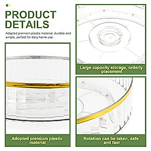 UPKOCH Turntable Organizer Rotating Condiment Rack Kitchen Cabinet Storage Container Cosmetic Makeup Organizers for Pantry Fridge Vanity Bathroom White Shelf Organizer