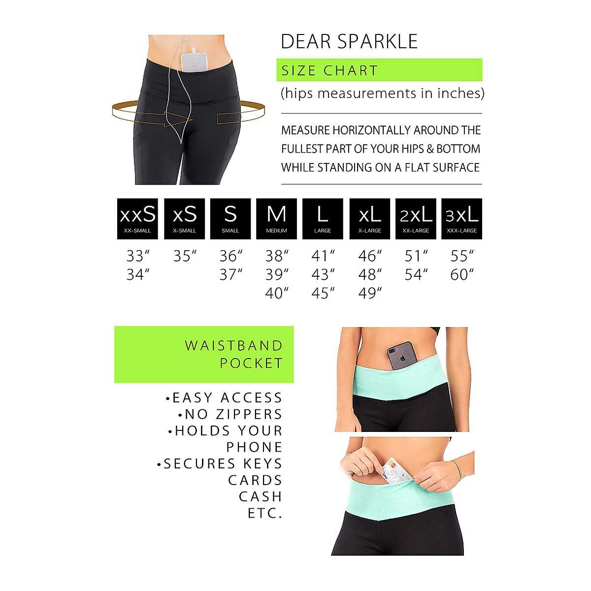 DEAR SPARKLE Bootcut Fold Over Leggings for Women | Slim Look Bootleg Yoga Pants w Pocket + Plus Size (C5 F) (Black, Small)