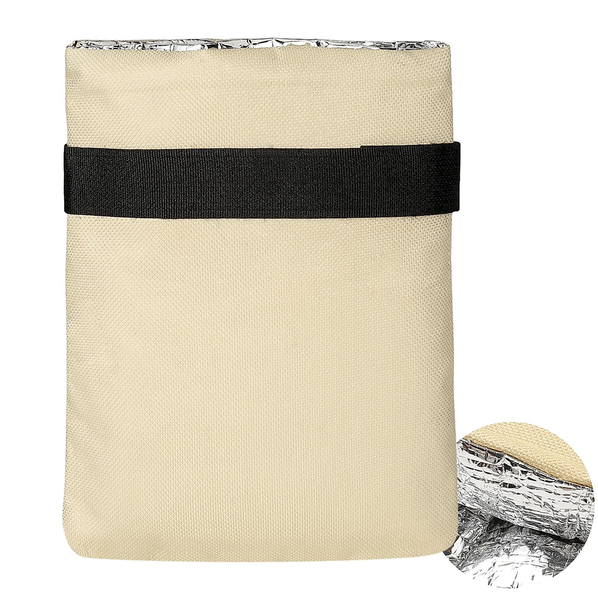 Upgraded Outdoor Faucet Cover for Winter, 5.5" W x 7.1" H Outside Faucet Cover Freeze Protection, Hose Bib Covers for Winter Reusable Waterproof Insulated Spigot Cover (Beige, 1 Pack)