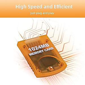 Tolesum Memory Card 1024MB(16344 Blocks) 8 Data Areas for Gamecube and Wii Console, Orange 1024MB