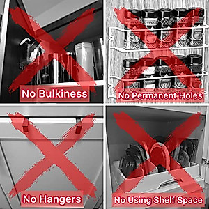 Slim Caddy Original - Scratch and Dent | Cabinet Door Organizer | Kitchen Plastic Lids Organizer, Bathroom Accessories, Under Sink Organizer, and More | 2 PK, 8”L x 3.5”H x 1.8”D each