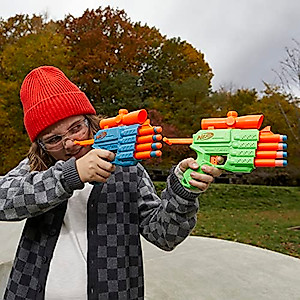 Nerf Elite 2.0 Face Off Target Set, Includes 2 Dart Blasters & Target & 12 Elite Nerf Darts, Toy Foam Blasters for Kids Outdoor Games