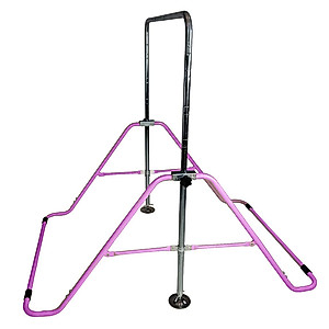 5 Star TD Gymnastics Bar Horizontal Kip Bar + 2x6 Tri Fold Mat Junior Training Adjustable Expandable Height Jungle Gym Children Monkey Bars Climb Tower Playground Balance Bar Gymnasts (Pink)