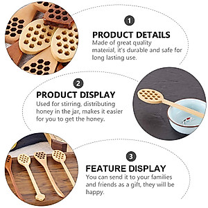 YARDWE 4pcs Honey Mixing Spoon Honey Stirring Spoon Wooden Honey Dipper Wooden Spoons Wooden Coffee Spoon Honey Spoon Honey Stir Stick Mini Blender Stirring Stick Honey Stick