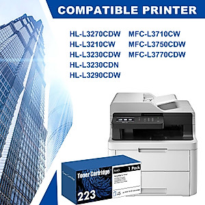 TN223 TN-223 Toner Cartridge Compatible for Brother TN 223 TN223BK/C/M/Y TN-227 TN227 for HL-L3270CDW HL-L3210CW HL-L3230CDW HL-L3230CDN MFC-L3710CW MFC-L3750CDW MFC-L3770CDW Printer (4-Pack)