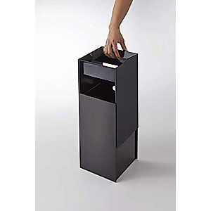 YAMAZAKI home 4493 Trash Can-Modern Garbage Waste Basket with Handle, One Size, Black