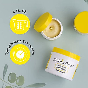 La Petite Creme French All-Natural Diaper Balm - Healing & Nourishing Diaper Cream - Gentle & Safe Baby Balm with USDA Certified Organic Beeswax and Olive Oil - Baby Essentials for Newborn (4 oz)