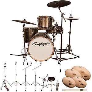Sawtooth Command Series 4-Piece 18" Bass, ChromaCast Hardware, Champagne, Drum Set with Zildjian S Family Cymbals (ST-COM-4PC-18-C-S)