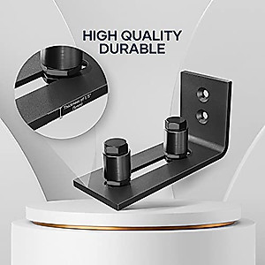 EaseLife Sliding Barn Door Bottom Floor Guide,Adjustable Roller,Wall Mount System,Flush Flat Bottom Design,2 Assemble Setup Options,Fit All Size Door,Black