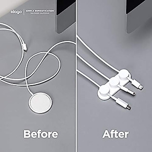 elago Magnetic Cable Management Buttons, Magnetic cable holder, Organize 3 Cables, Powerful magnets, Reusable Sticker Attaches to Surface, Desk Organization (Black)