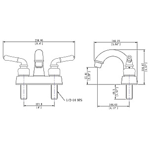 Laguna Brass 2001BZ RV Mobile Home Non-Metallic Centerset Lavatory Faucet, Brushed Bronze Finish