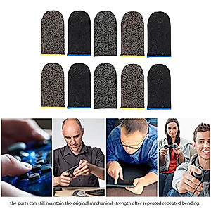 HEALLILY 5 Pairs Mobile Game Finger Cots Touchscreen Controller Finger Sleeve Breathable Anti- Sweat Thumb Finger Sleeve Thin Gaming Finger Gloves