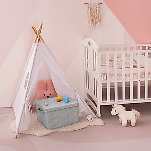 GRANNY SAYS Bundle of 3-Pack Cloth Storage Boxes & 2-Pack Wicker Baskets for Organizing