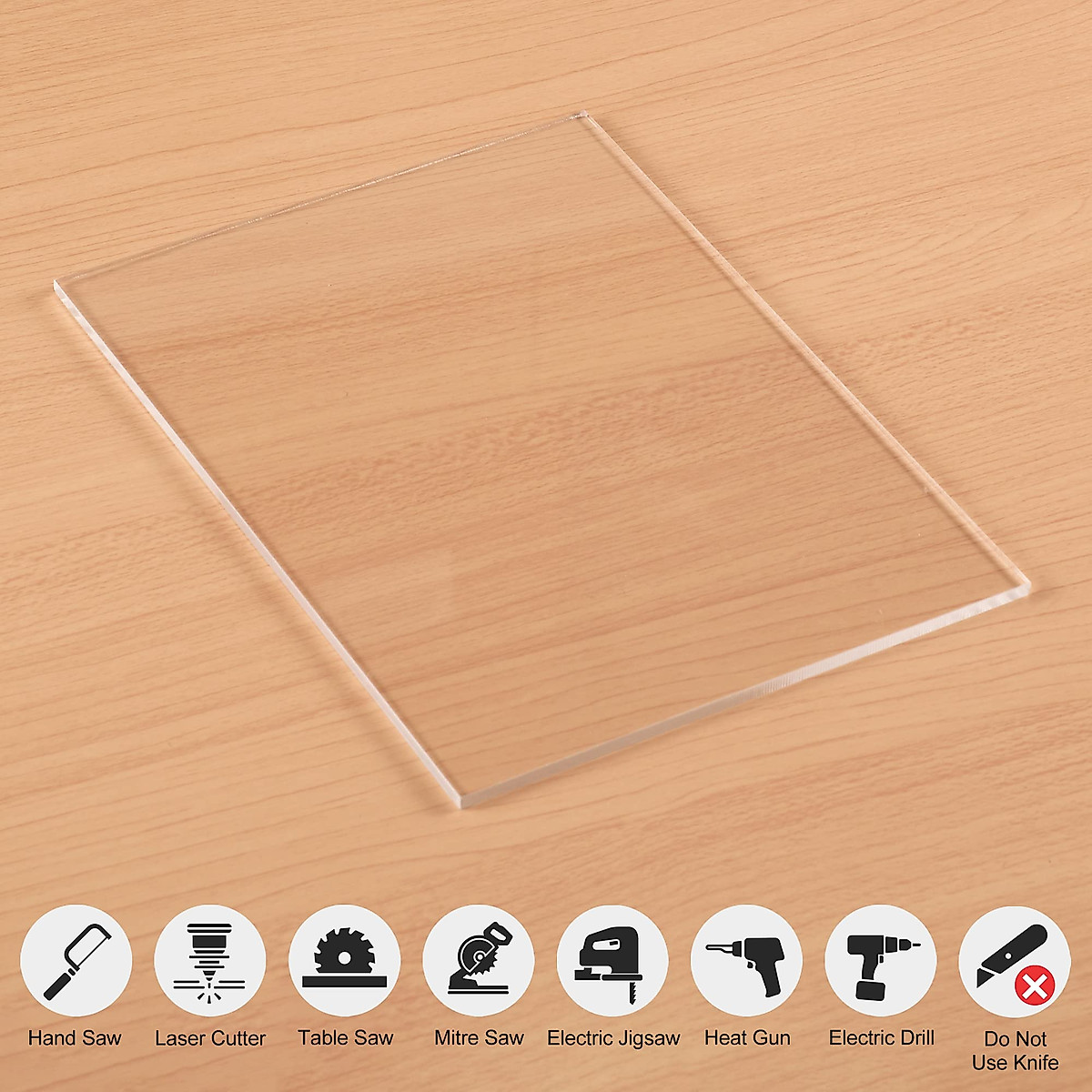 KAITELA Pack of 10 Clear Acrylic Sheet 4" x 6" Cast Plexiglass Panel 1/8" Thick (3mm) Transparent Plastic Board for Sign, Craft, Display Projects, Laser Cutting, Engraving, Painting