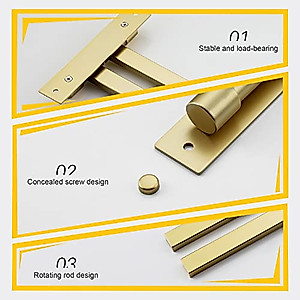 KOKOSIRI Towel Shelf Holder 24'' Bathroom Towel Rack Hand Towel Bar Swing Out Swivel Towel Holder Brushed Gold B6003BG+B5007BG-A2