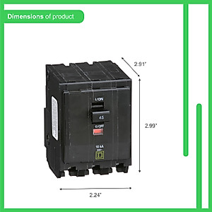 Square D - QO340CP Circuit Breaker, Black