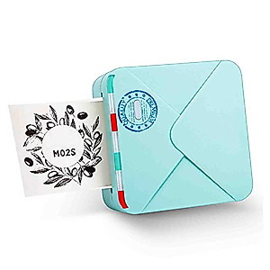 Phomemo M02S Pocket Printer- 300 dpi HD Bluetooth Thermal Photo Printer Compatible with iOS and Android, Black and White Image for Photo Printing, Plan Journal, Organization, Art Creation, Gift, Cyan