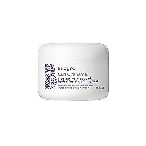 Briogeo Curl Charisma Rice Amino + Avocado Hydrating & Defining Mask, Hair Mask for Wavy, Curly, and Coily Hair, Deeply Nourishes and Defines Curl Pattern, Protein-Free, Vegan, Cruelty-Free, 8 fl oz